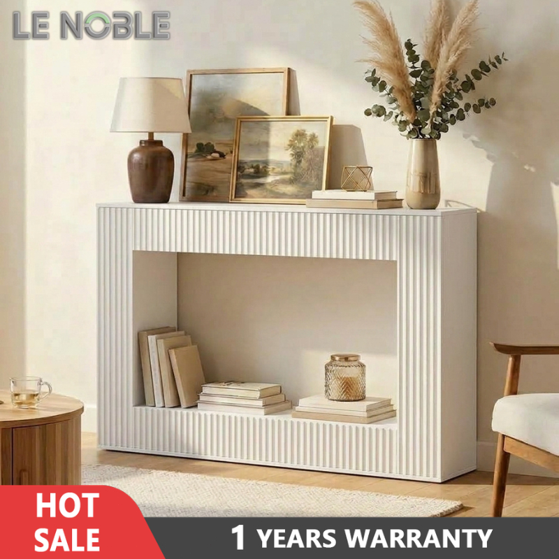 LENOBLE Fluted Console Table Modern Japandi Entryway Table Narrow Table ...