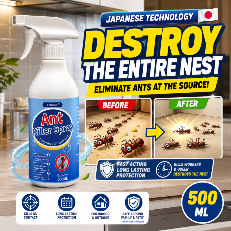 Ant Never Back Ant killer spray 500ml Fast Effect Plant Extracts Safe ...