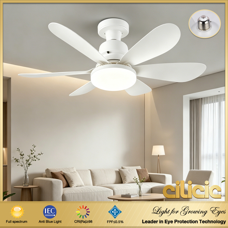 Cilicic E27 LED Ceiling Fan With Light 48W 42CM 52CM 3 Color Light 3 ...