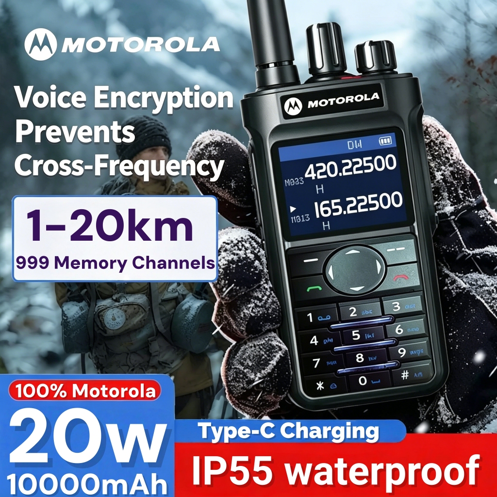 【type-c】Motorola GP928 Walkie Talkie 20W IP55 Waterproof 10000mAh UHF ...