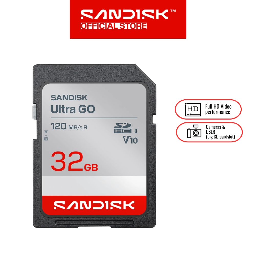 Sandisk Ultra Go SD UHS-I SD 120MB/s® (32GB / 64GB / 128GB) | Shopee ...