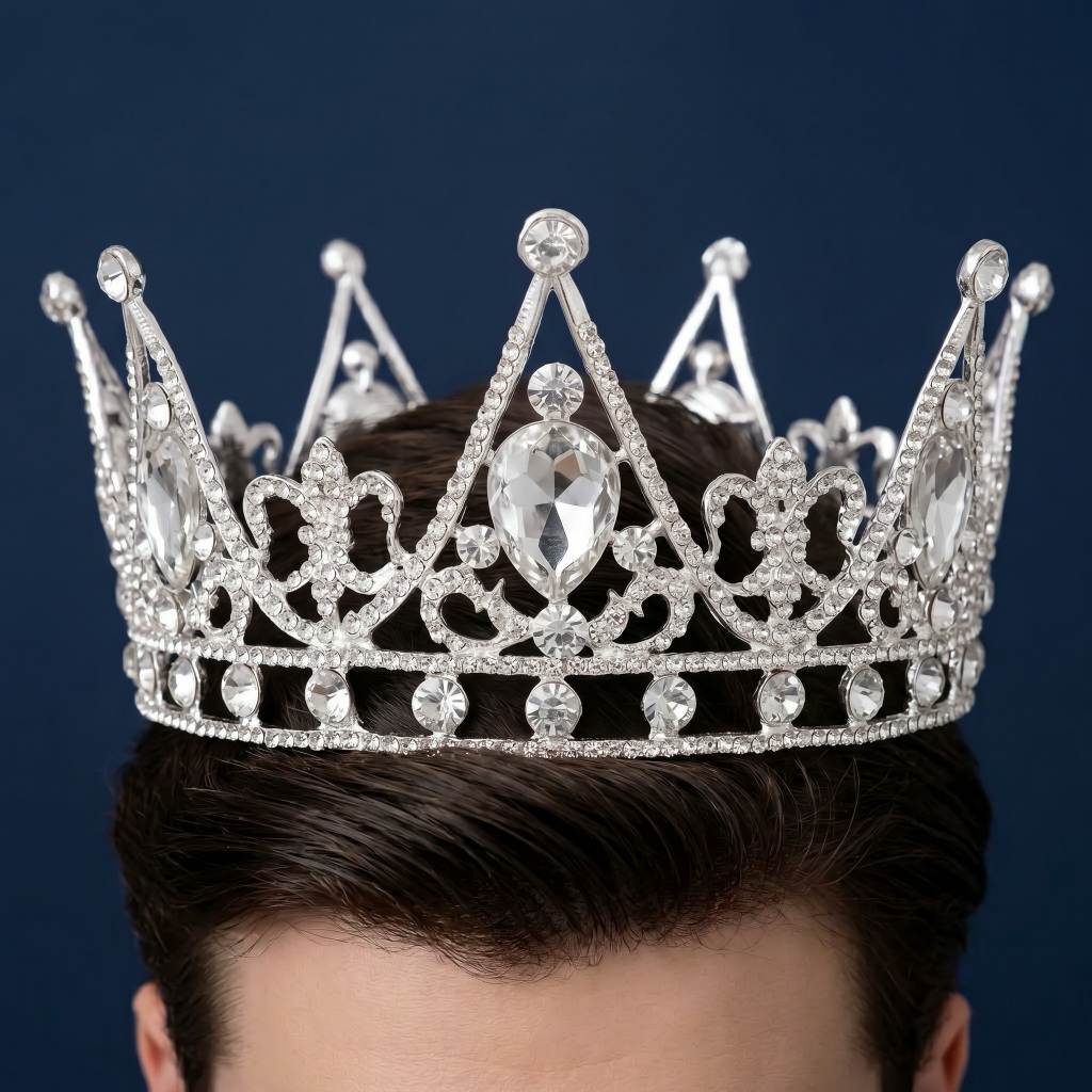 Prince Elegant Pageant Crown Silver Prince Crowns For Pageant Party