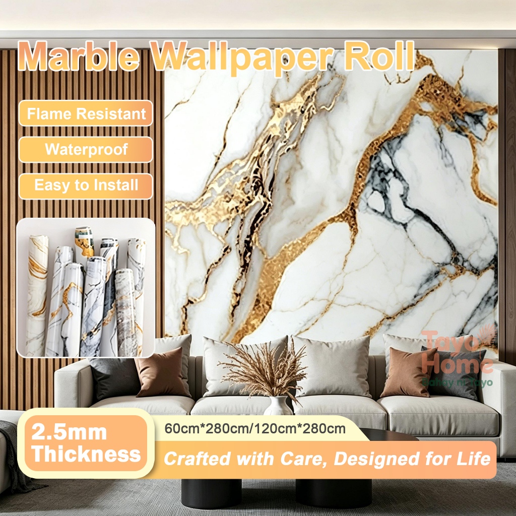 Marble Wallpaper Waterproof 120x280cm Thick Self Adhesive Wall Sticker ...