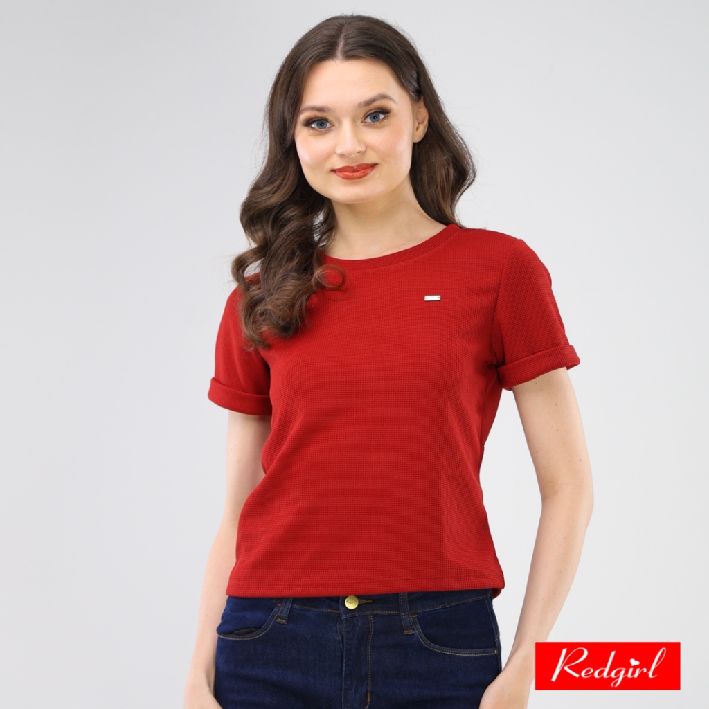 Redgirl Cotton Rayon Waffle Knits Short Sleeves Blouse RST12-0883 ...