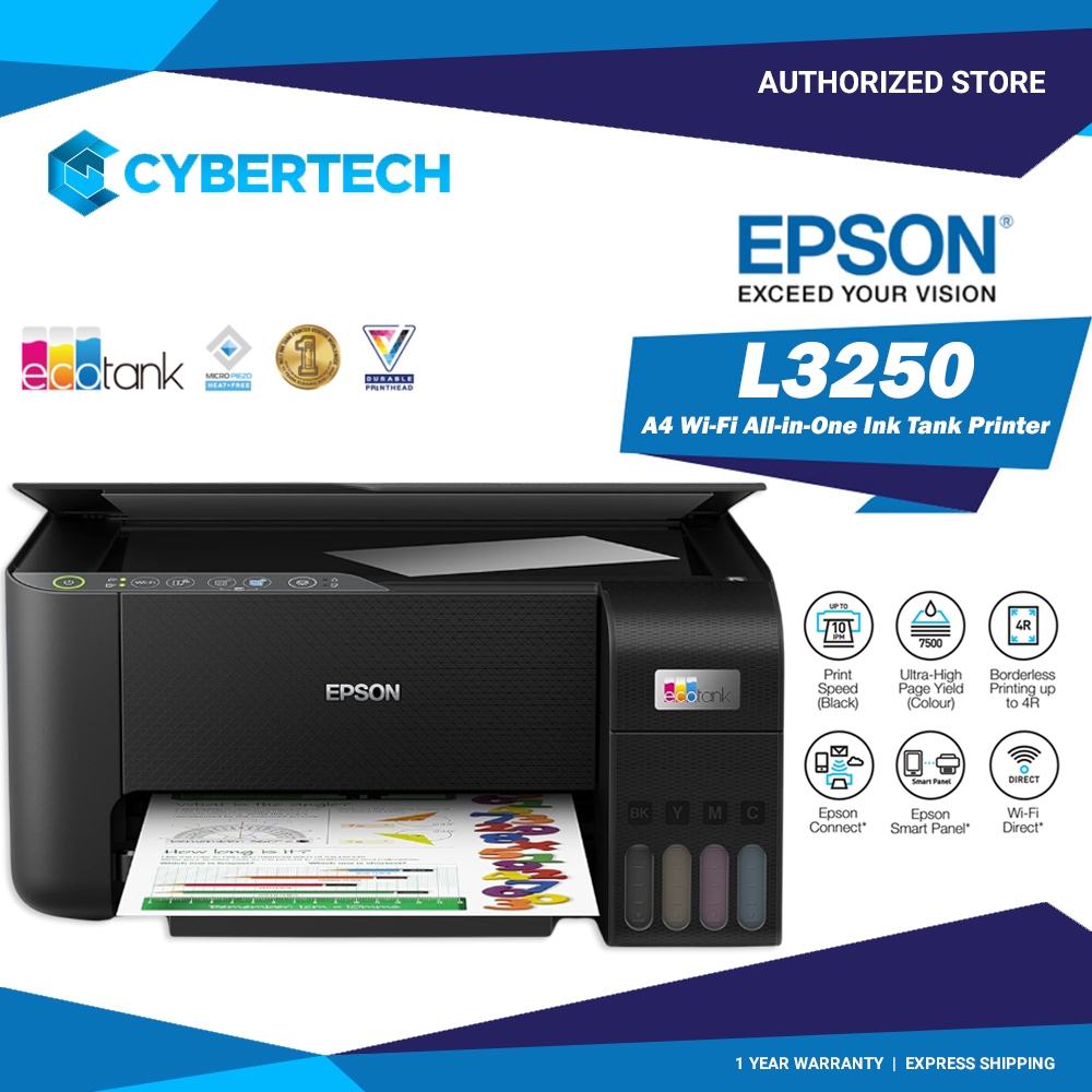 Epson EcoTank L3250 L3256 L3350 L3356 A4 Wi-Fi All-in-One Ink Tank ...