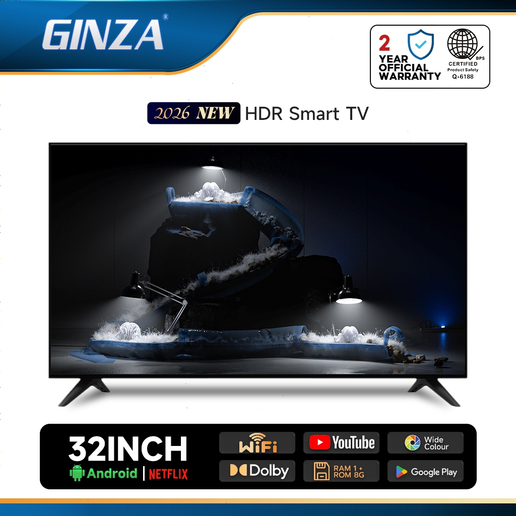 GINZA smart tv flat screen Frameless 32 inches on sale Android tv smart ...