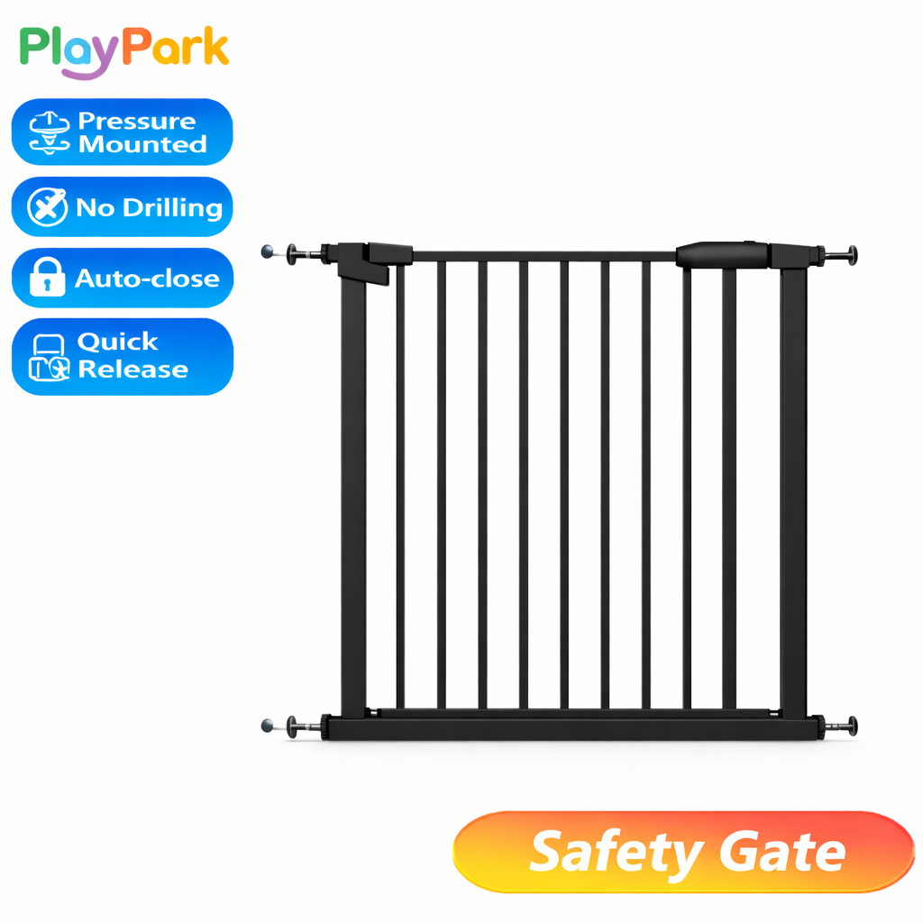 【PlayPark】Gate for Baby Safety Auto Close No Drill Adjustable Pet Dog ...