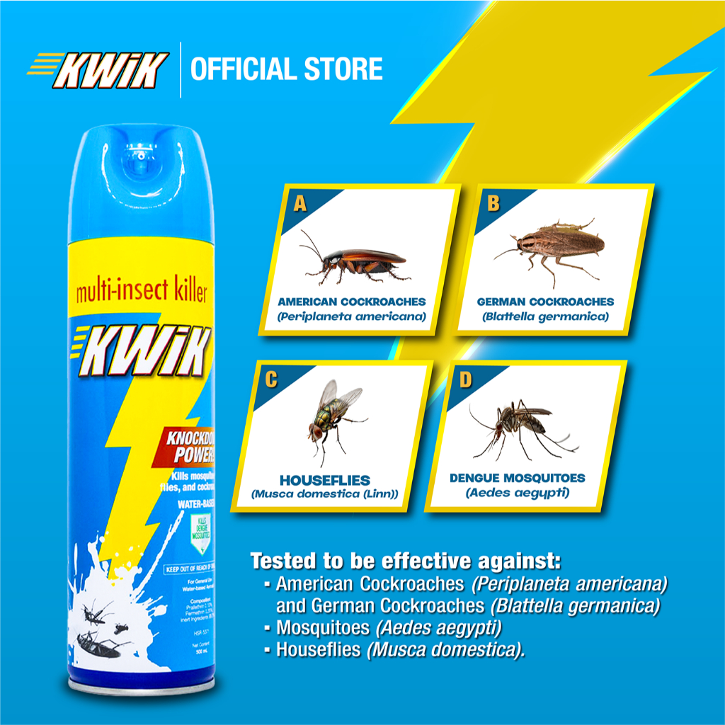 KWiK Multi-Insect Killer (Water-Based) 500mL | Shopee Philippines