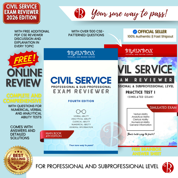 Brainbox Civil Service Reviewer - Updated for 2026 Examination - Bundle ...