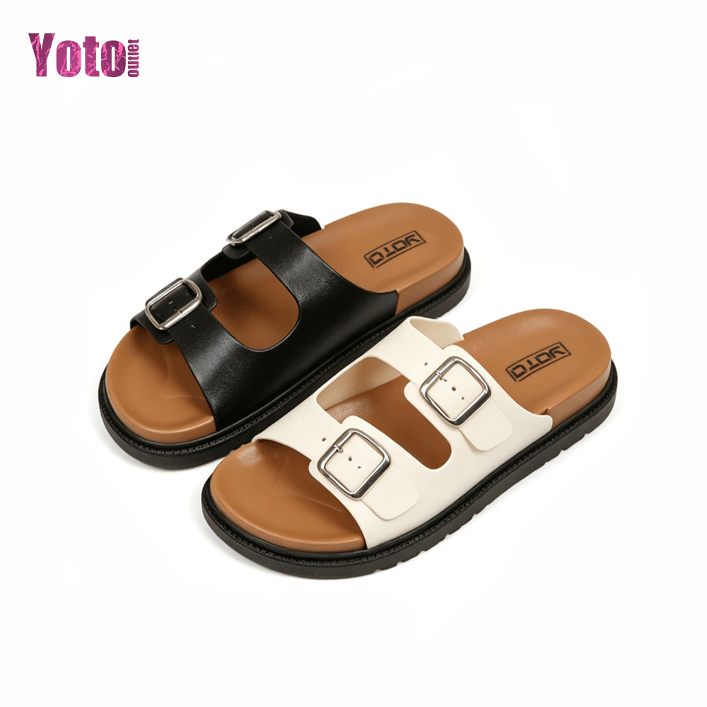 YOTO Casual Sandals For Women Two-strap Soft Sole Outdoor Versatile ...