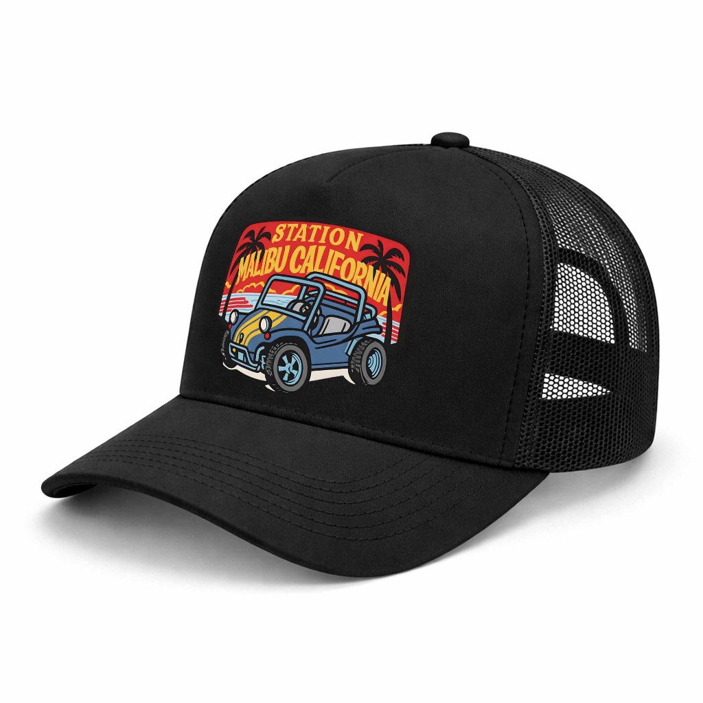 Malibu California Trucker Hat Baseball Cap Vintage Beach Buggy Summer ...