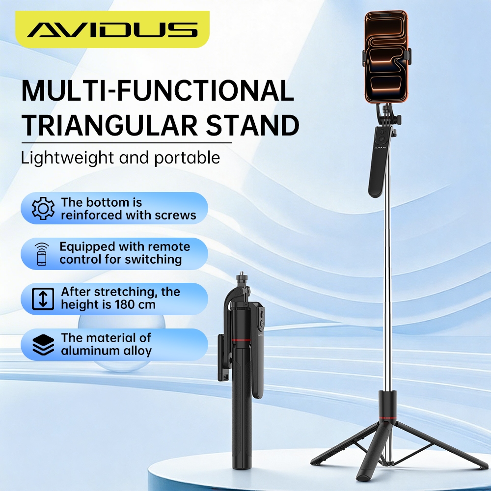 AVIDUS R20 PRO Selfie Stick 180cm Reversible With Bluetooth Remote ...