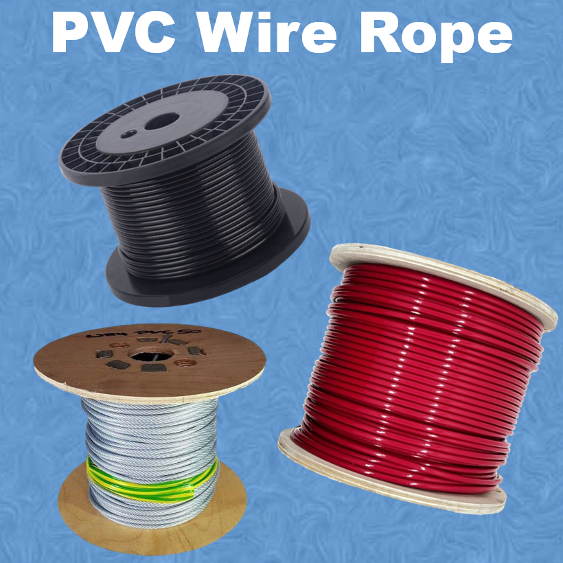 PVC Coated Wire Rope 2mm 10-30m Galvanized Core Plastic Coated Steel ...