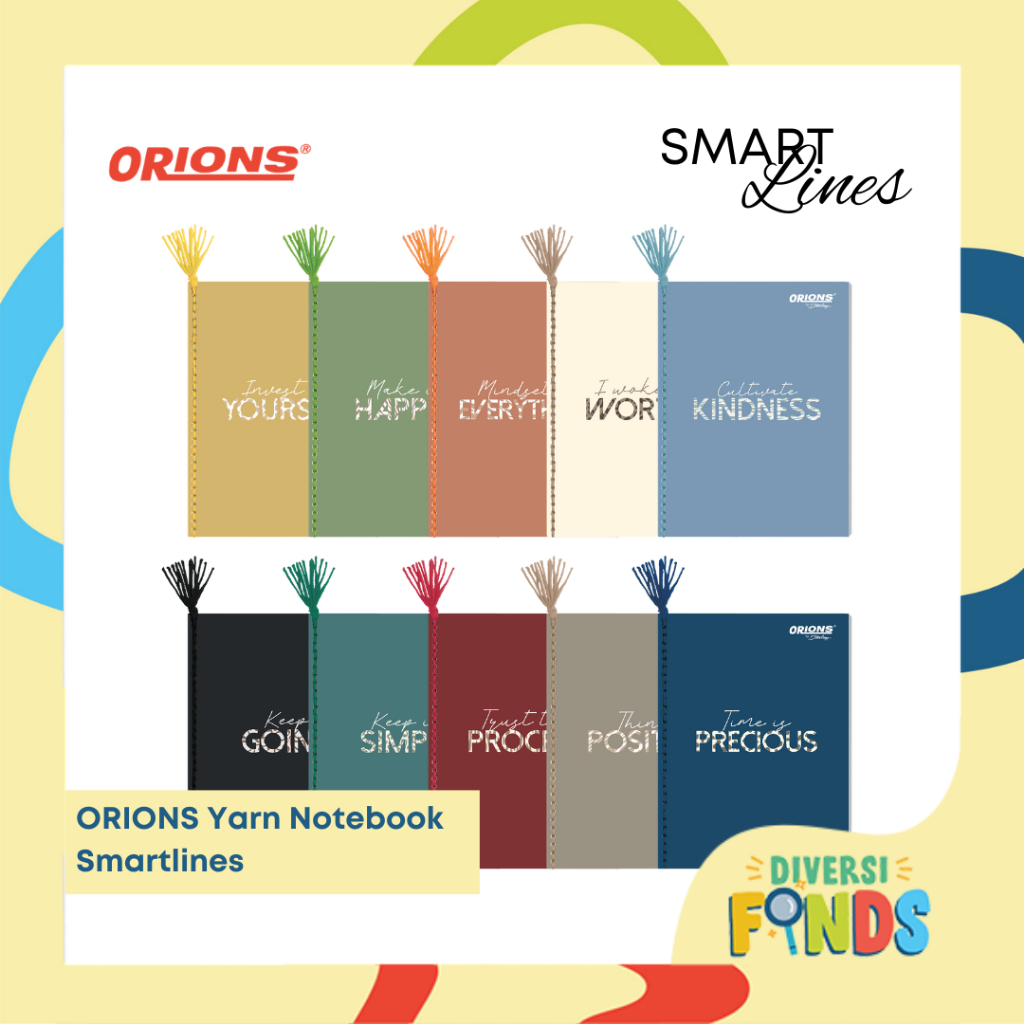 Orions SMARTLINES 2.0 YARN Notebook W/Plastic Jacket 80lvs- Set of 10 ...
