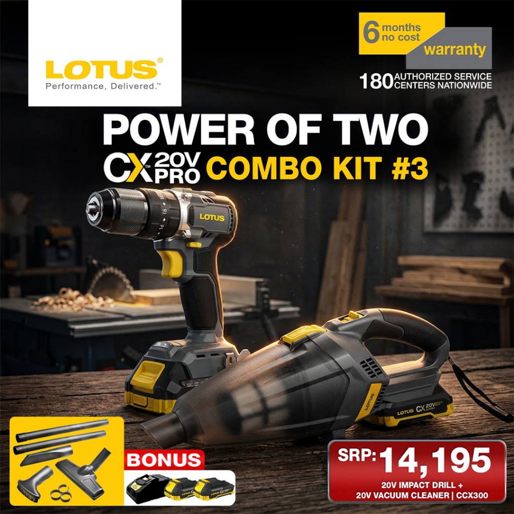 Lotus Combo Kit 20V #3 (DRILL+VACUUM) CCX300 Cordless | Power Tools ...