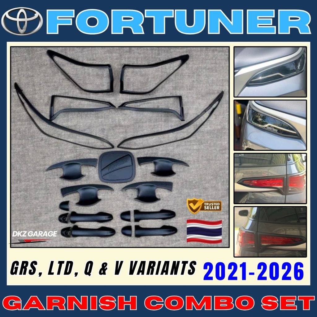 TOYOTA FORTUNER 2021-2026 BLACK GARNISH COMBO SET | Shopee Philippines