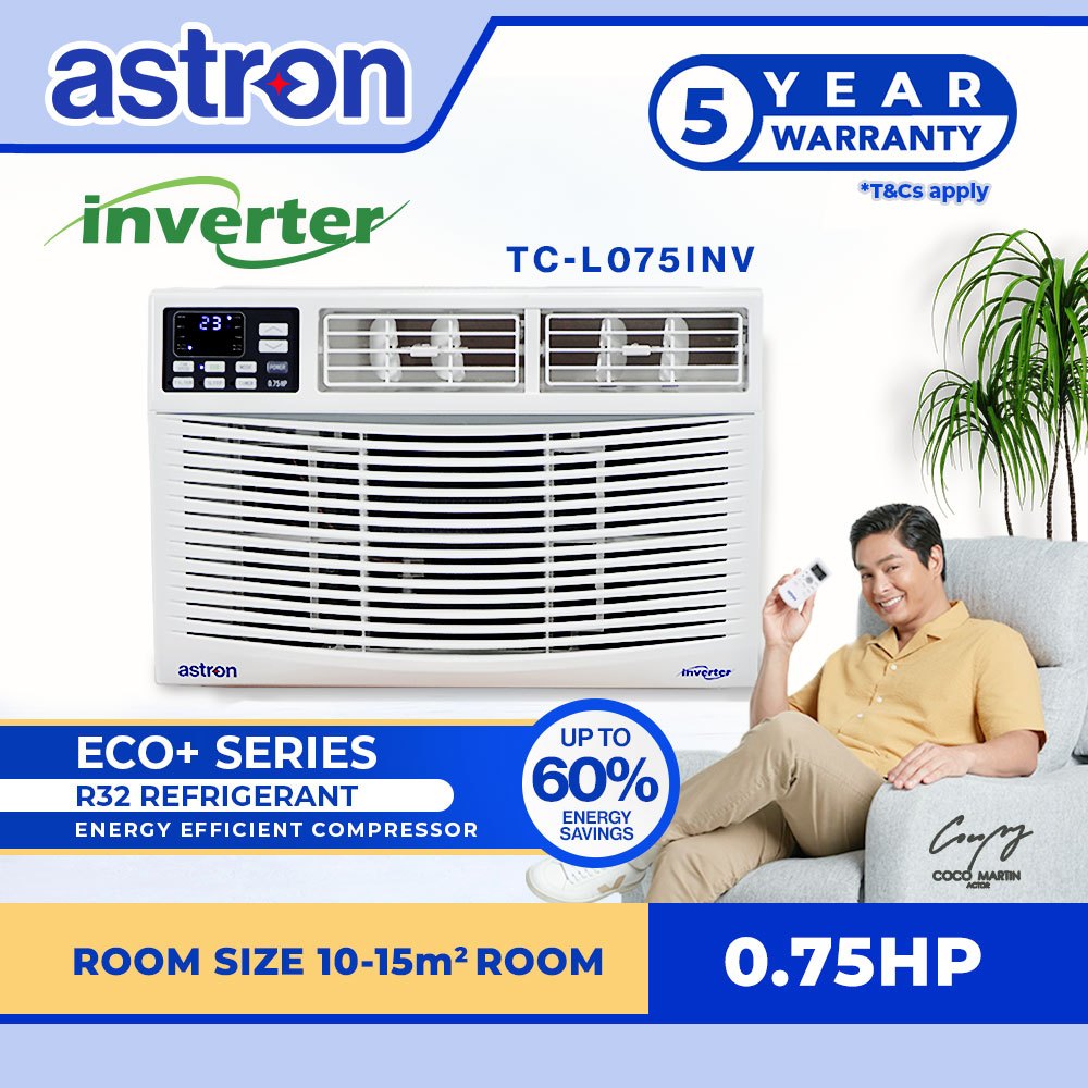 Astron 0.75 HP Fully Inverter Window Type Aircon - TCL075INV | Eco+ ...