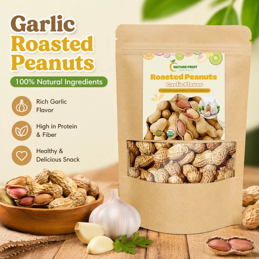 Garlic Roasted Peanuts Crunchy Healthy Snack | Low Oil Daily Nut Snack ...