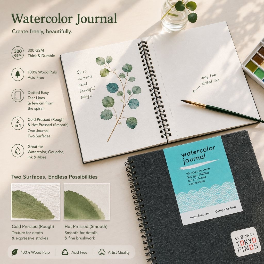 Tokyo Finds Watercolor Paper Mix Media Journal 300 GSM | Shopee Philippines