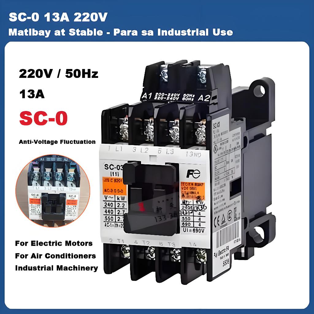Magnetic Contactor Switch SC-0 13A 220V para sa Motor ng Water Pump na ...