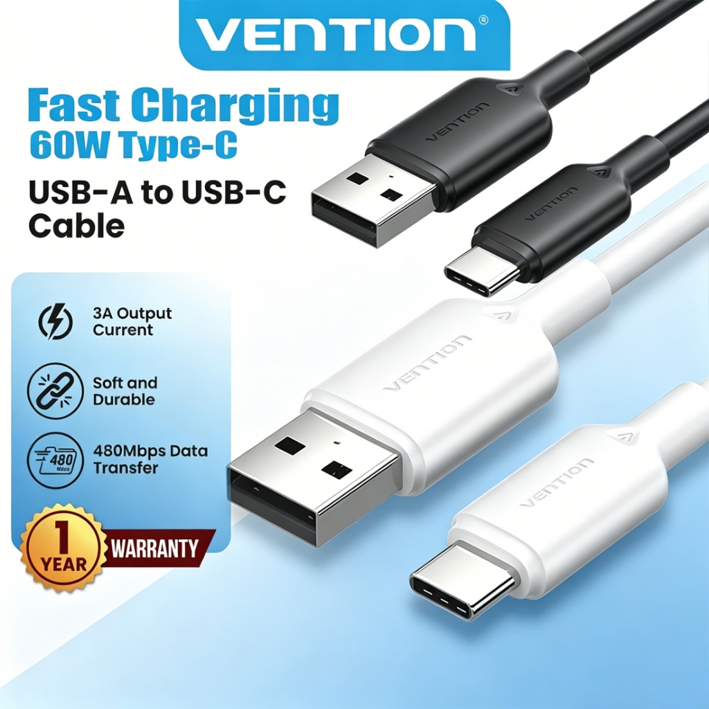 VENTION Ultra Fast Charging 60W Type-C Cable USB-A/USB-C For Android ...