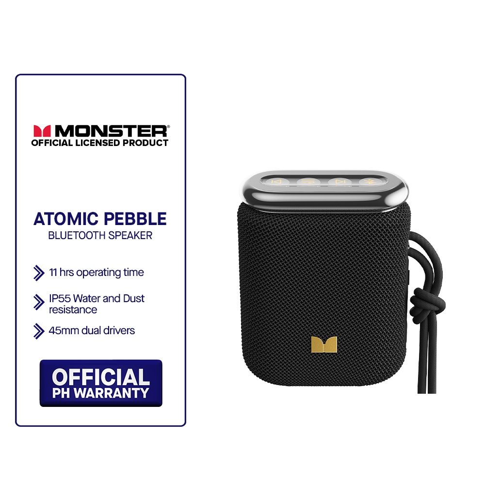 Monster Atomic Pebble Bluetooth Speaker with IP55 Water & Dust ...