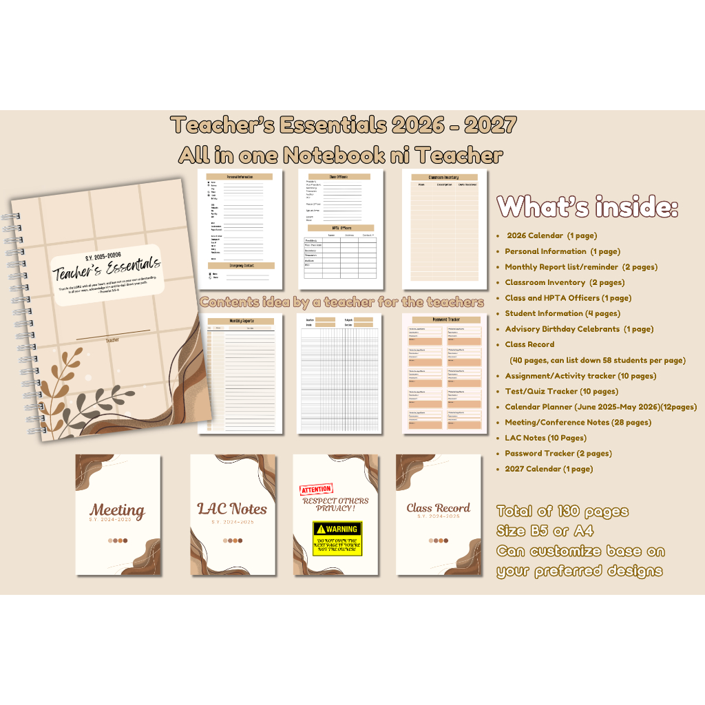 NEW Teacher’s Essentials 2026-2027/Teachers Planner/Teachers Planner ...