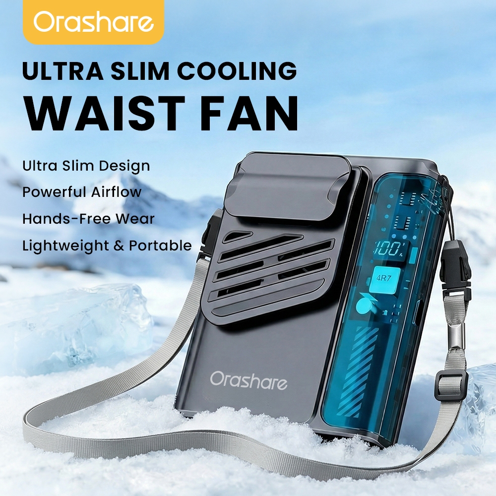 Orashare WF04 Waist Fan 5 Speed Strong Wind 4000mAh Slim Hands Free ...