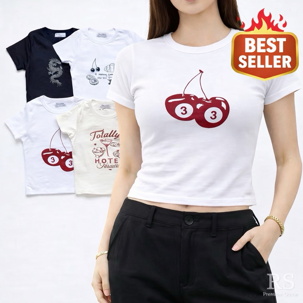 Best Seller | Y2K Graphic Semi Crop Tee | Cotton | Soft Breathable ...