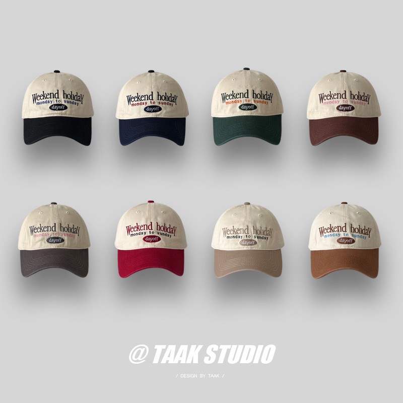 Korean new color block baseball hat for women | Shopee Philippines