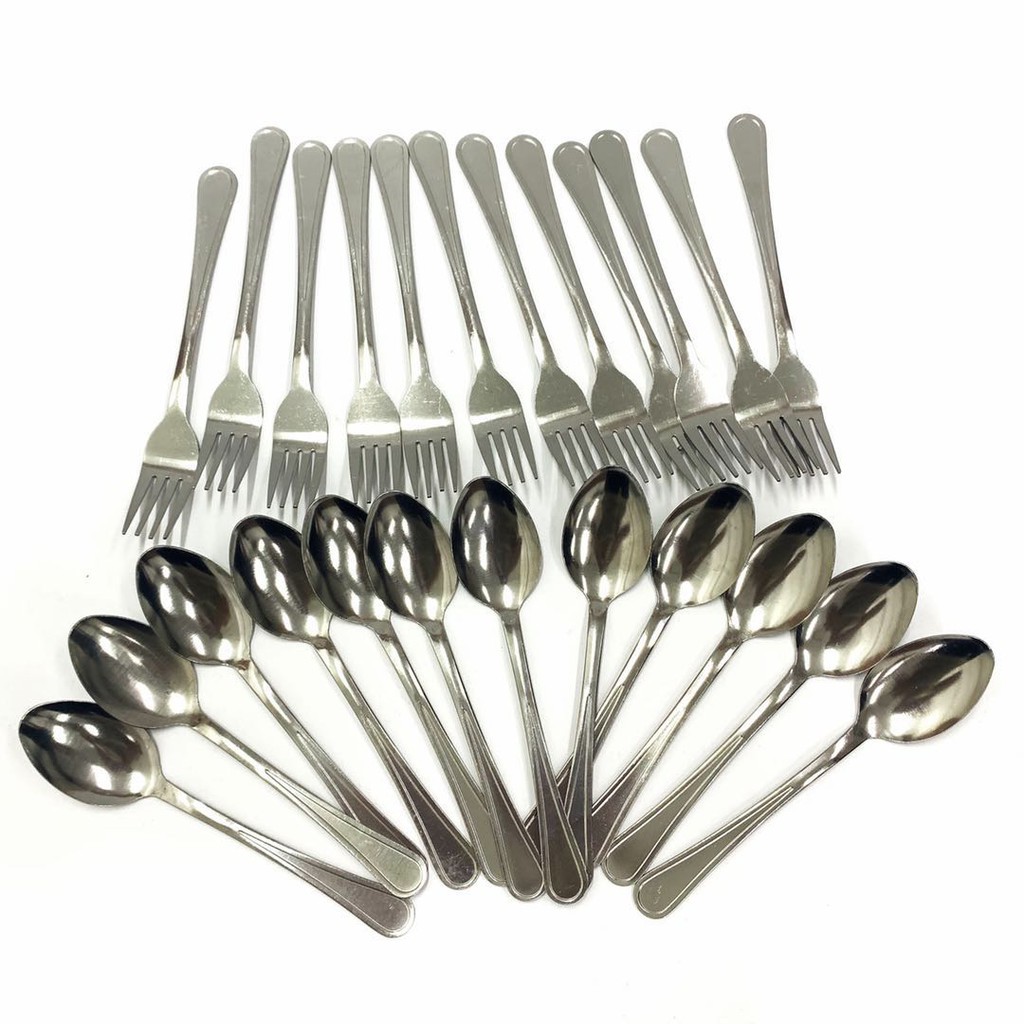 SPOON AND FORK SET STAINLNLWSS STEEL MAKAPAL 555 | Shopee Philippines