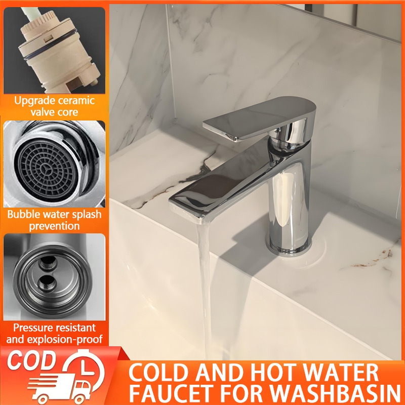 304 Stainless steel sink faucet household bathroom faucet, hot and cold ...