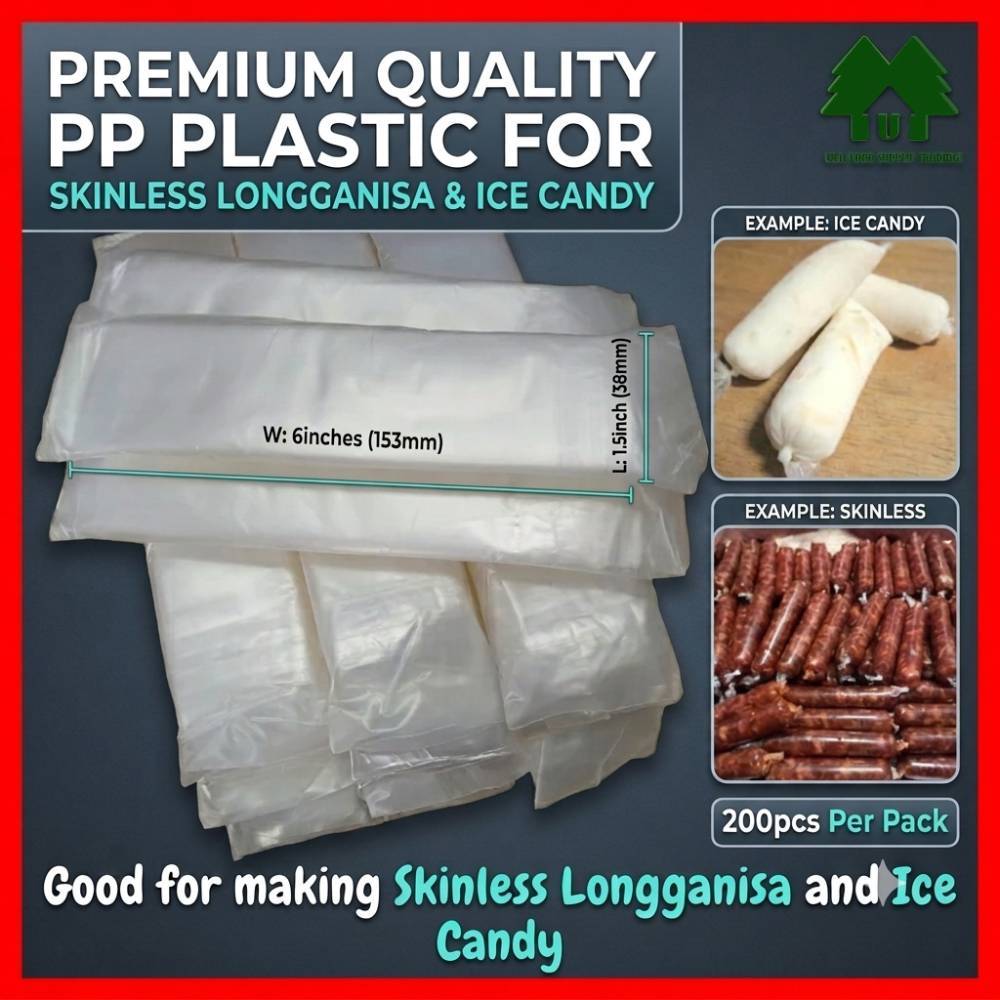 Plastic casing for Skinless Longganisa - Clear PP Plastic Bag (200pcs ...