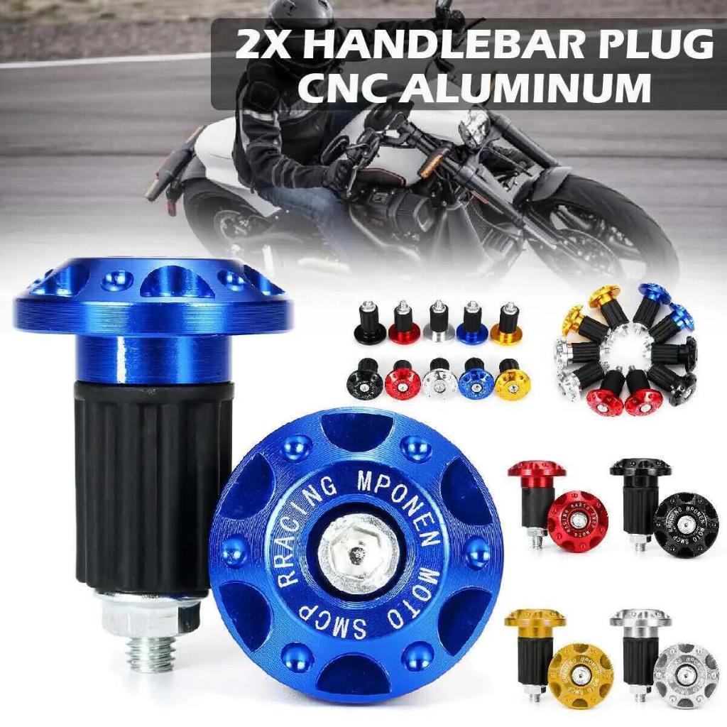 2PCS Universal Motorcycle Bar End Cap CNC Full Allot For Handle Grip ...