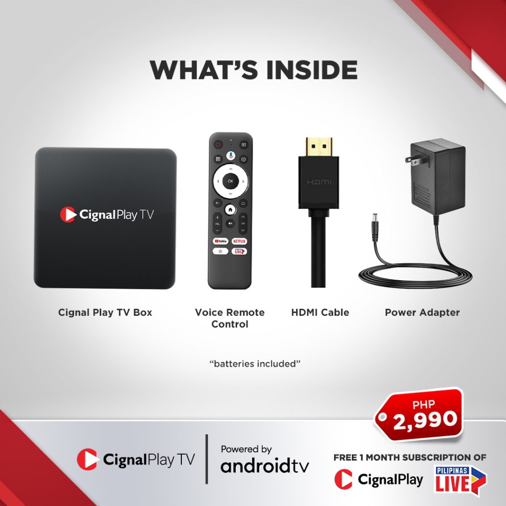 Cignal Play TV Android Box 4K Dolby Android 12 Bluetooth TV Channels ...