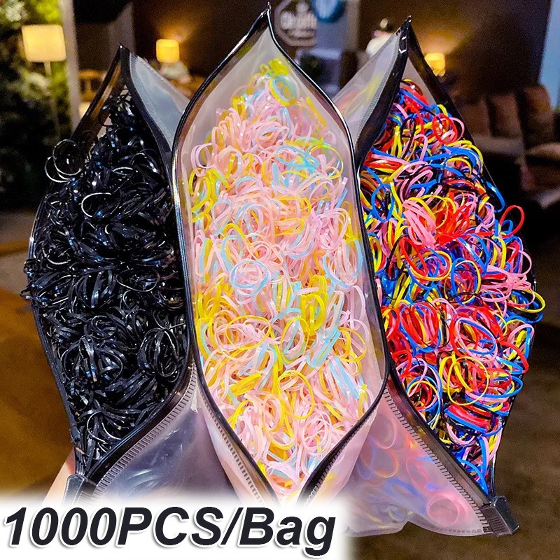 1000PCS High Elastic Rubber Band -Mini Headband Hair Decor - Colorful ...