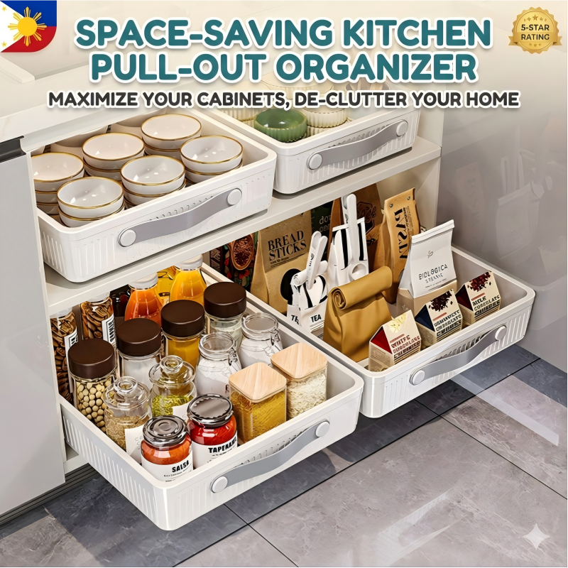 Kitchen Cabinet Pull Out Organizer Drawer Sliding Rack Cupboard Storage ...