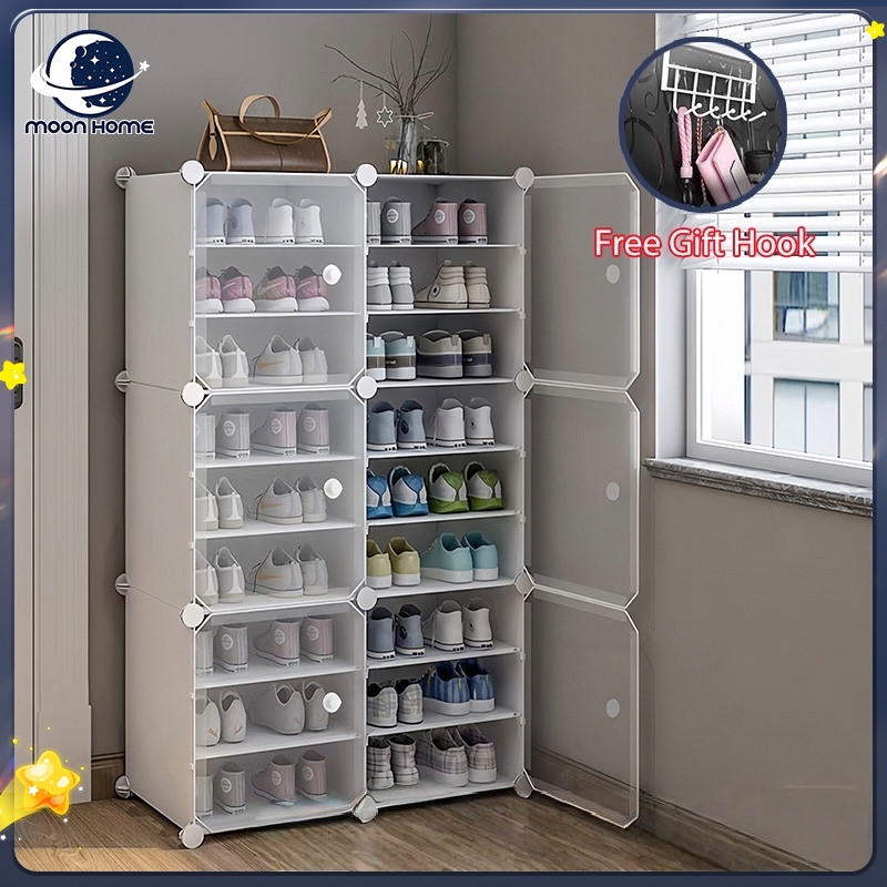 【Fast Shipping】MOON plastic shoe cabinet space saving storage cabinet ...