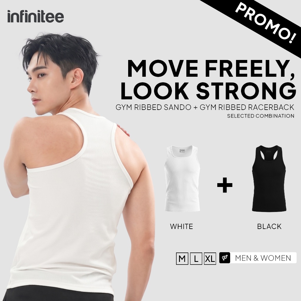 Infinitee Gym Ribbed Sando and Racerback For Men Women Sleeveless ...