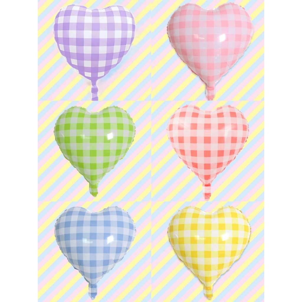 18 inch Square Grid Colorful heart Happy Birthday party decoration ...