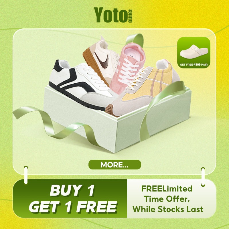 [Buy 1 Take 1]YOTO Lace-up Rubber Shoes For Women Made With Leather ...