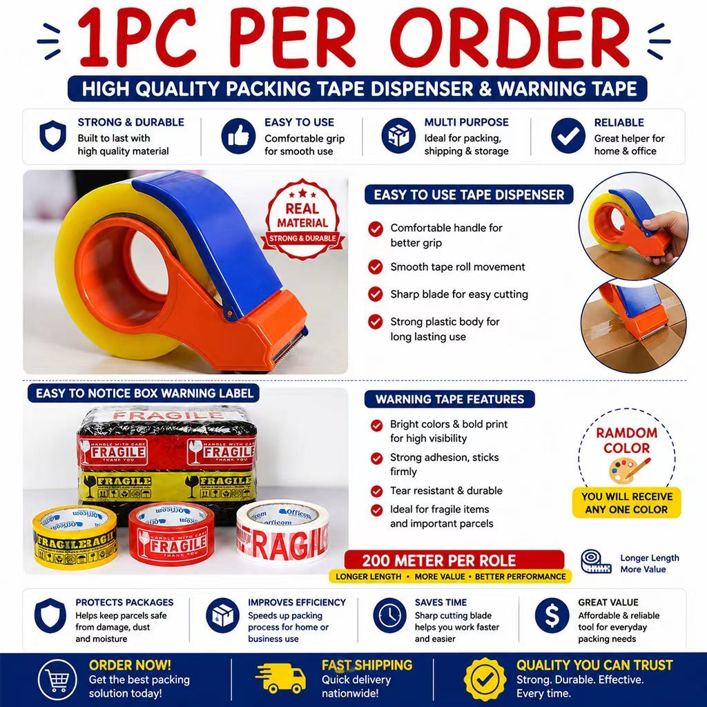 Tape Cutter Dispenser - Officom Plastic Packaging dispencer Parcel ...