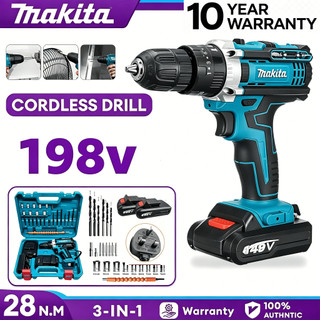 Cordless Impact Drill Electric Hammer 2 Battery Wireless impact Wrench ...