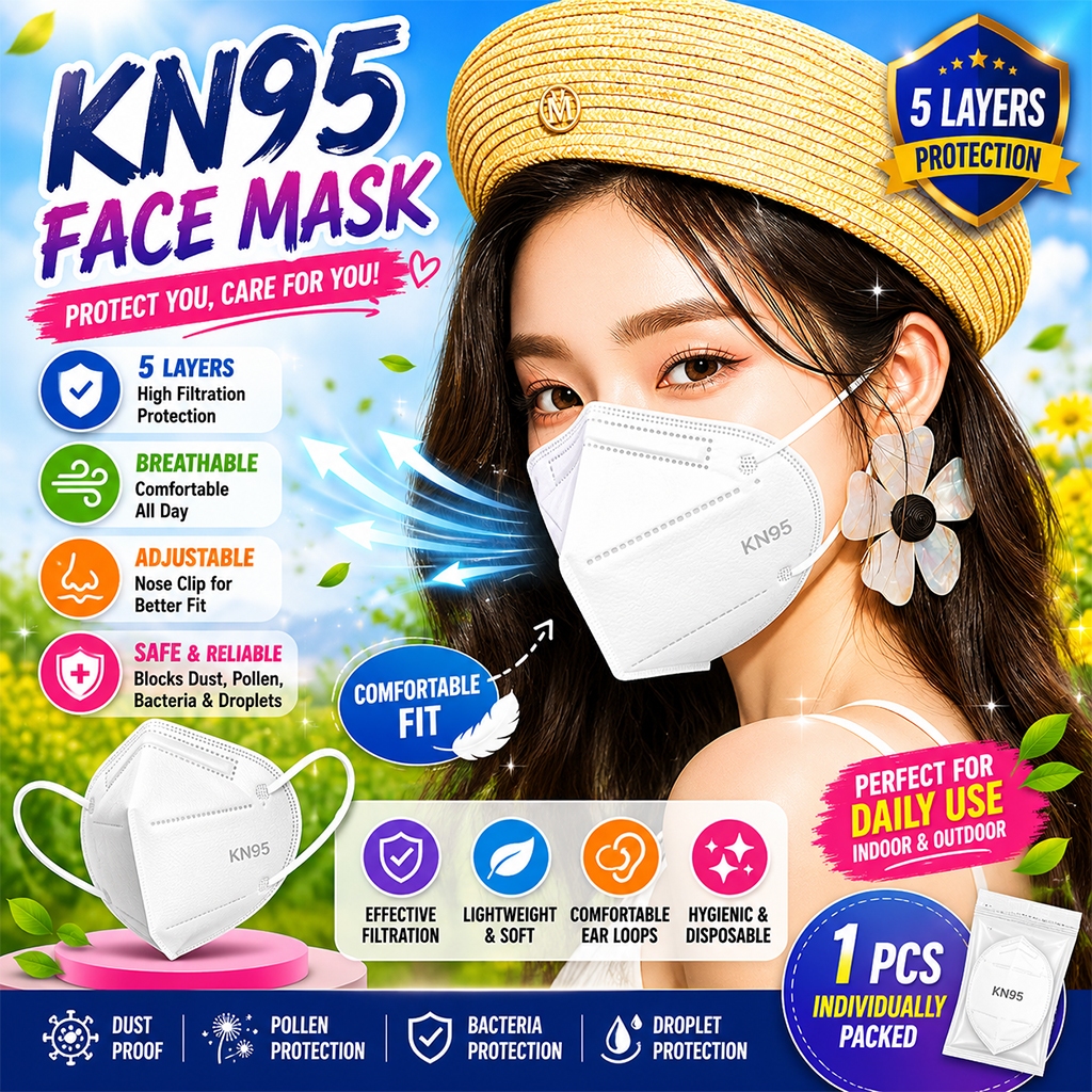 KN95 Disposable Protective Mask – Breathable & Comfortable | Shopee ...