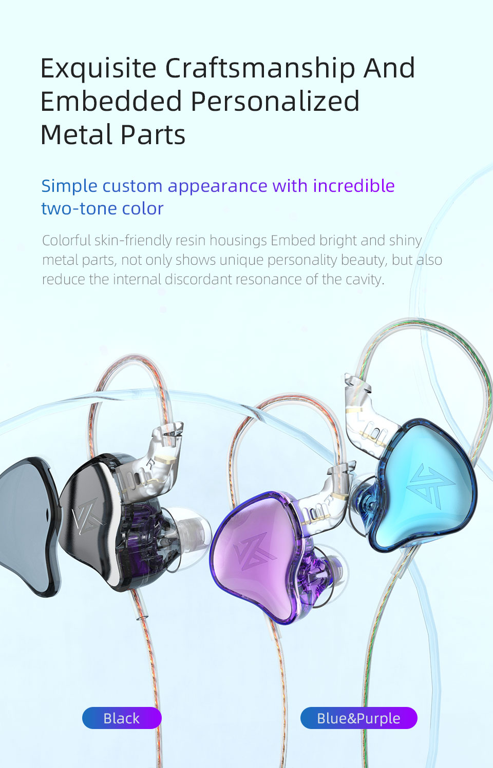 KZ EDC Dynamic Bass In-ear HIFI DJ Sports Headset Wired Stereo Noise ...