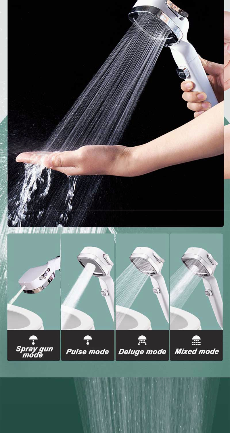 MANUYAMA Shower Head Nozzle with Filter High Pressure Booster Handheld ...
