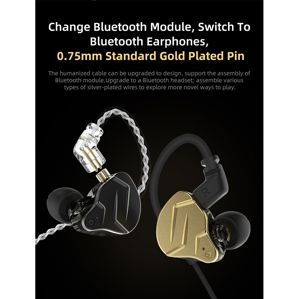 KZ ZSN PRO-X Earphone 1BA+1DD Hybrid Double Magnetic Dynamic Upgrade ...