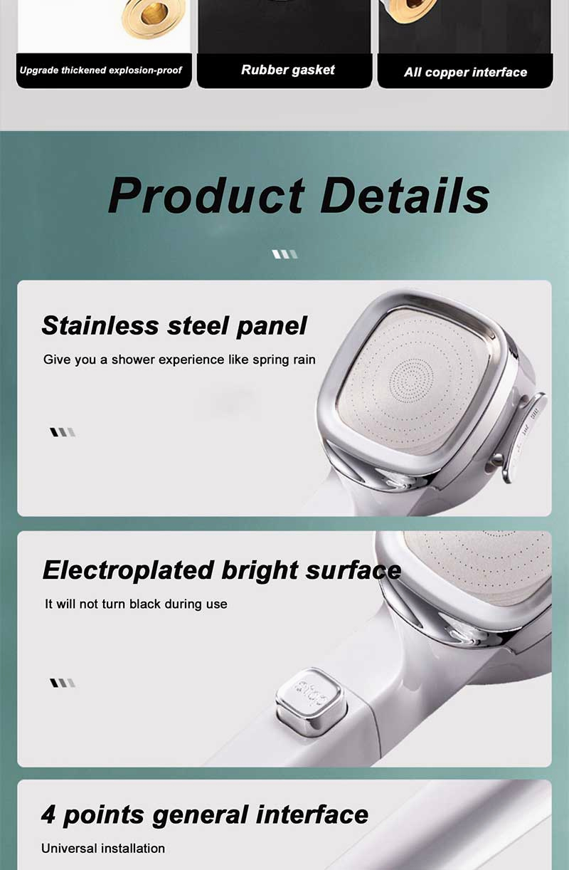 MANUYAMA Shower Head Nozzle with Filter High Pressure Booster Handheld ...