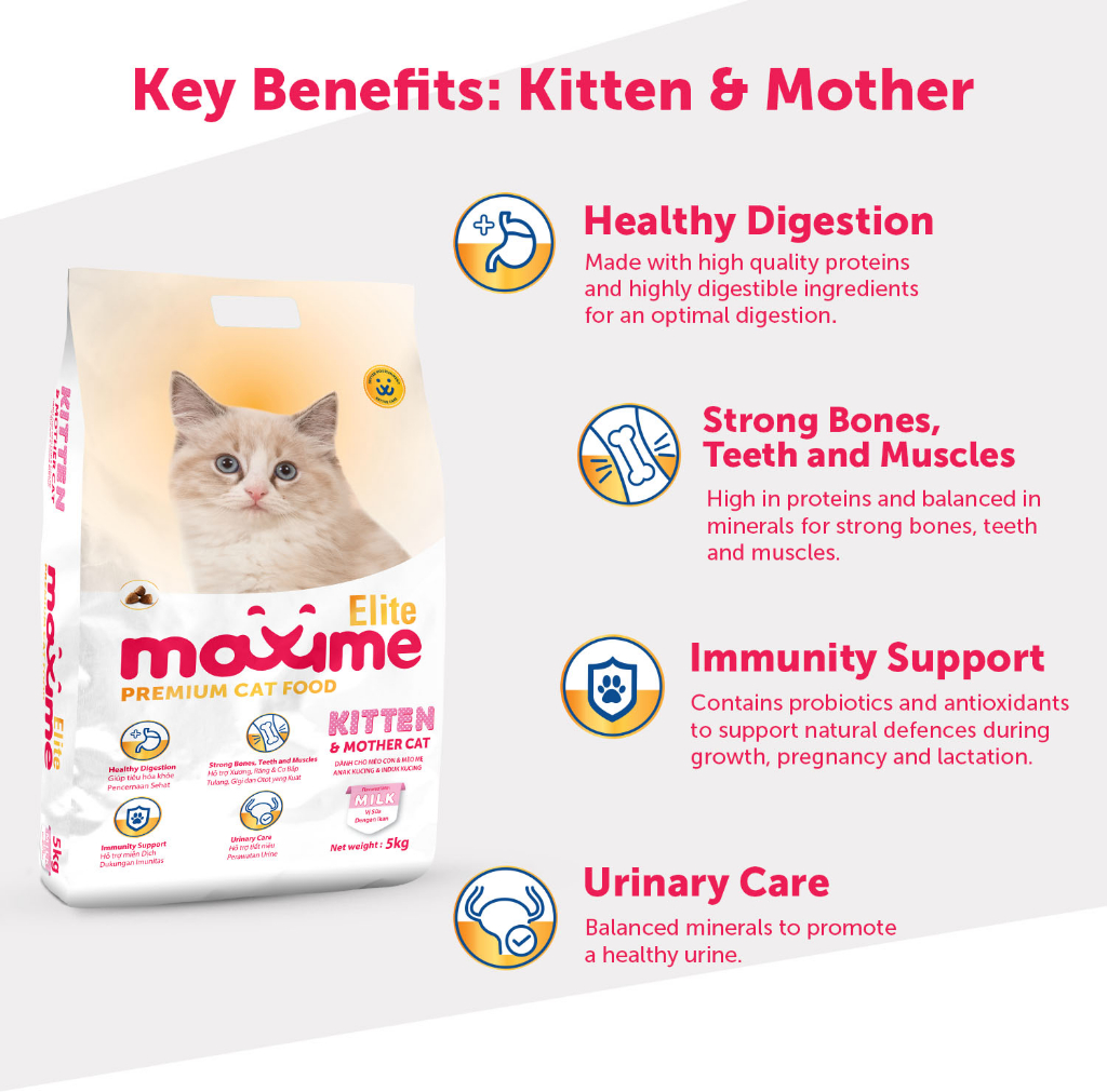 [URINARY CARE] Maxime Elite Cat Kitten & Mother - Milk 5kg | Shopee ...