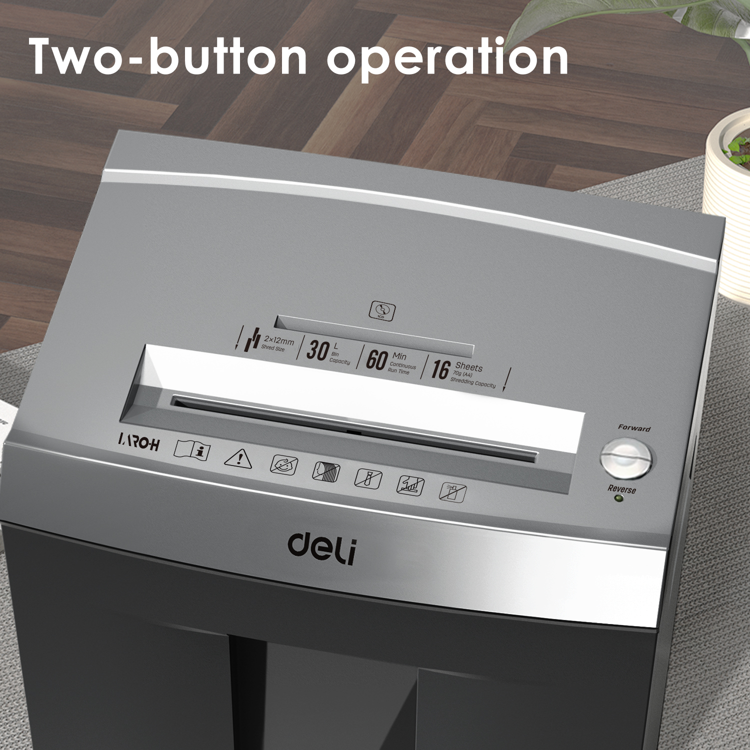 Deli 30L Paper Shredder Automatic Shredding Machine 16 Sheet Capacity ...